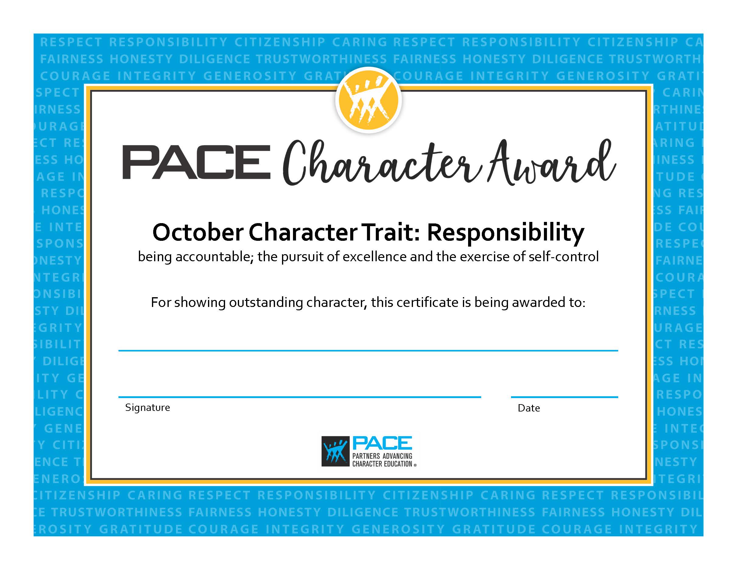 October Certificate - PACE