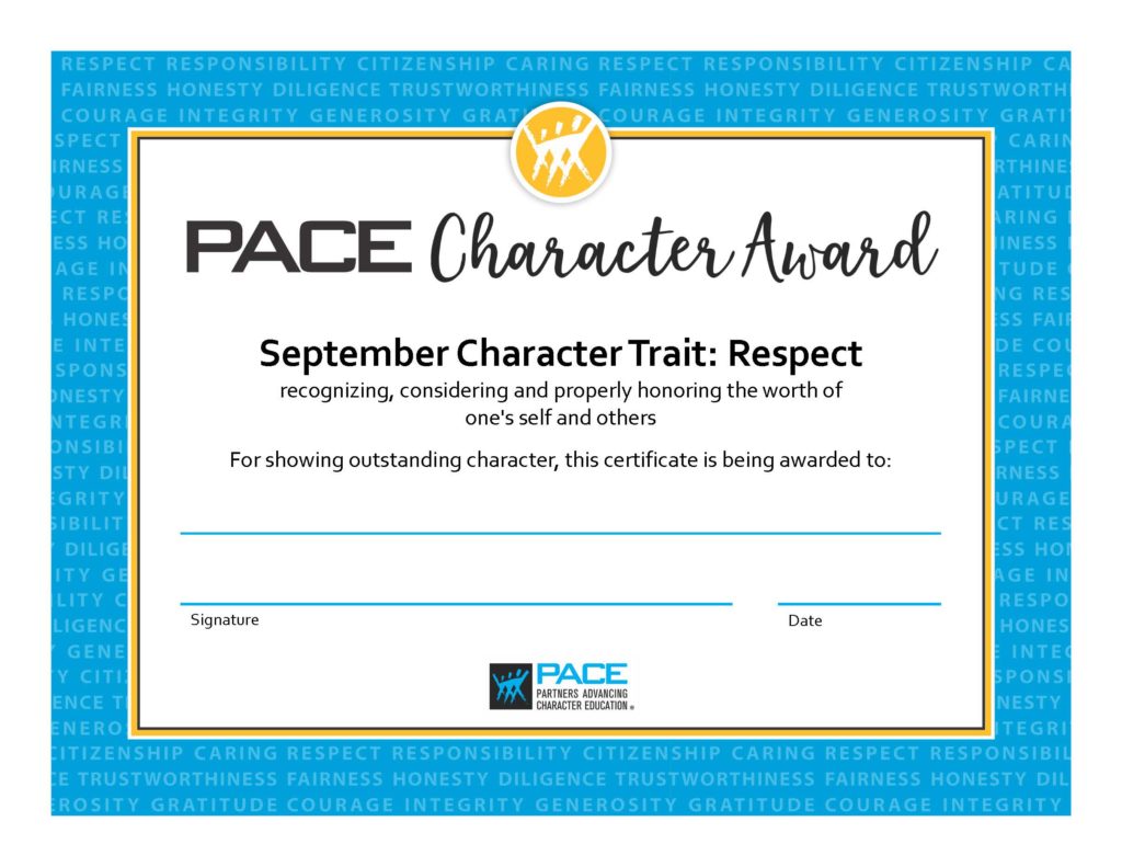September Certificate - PACE